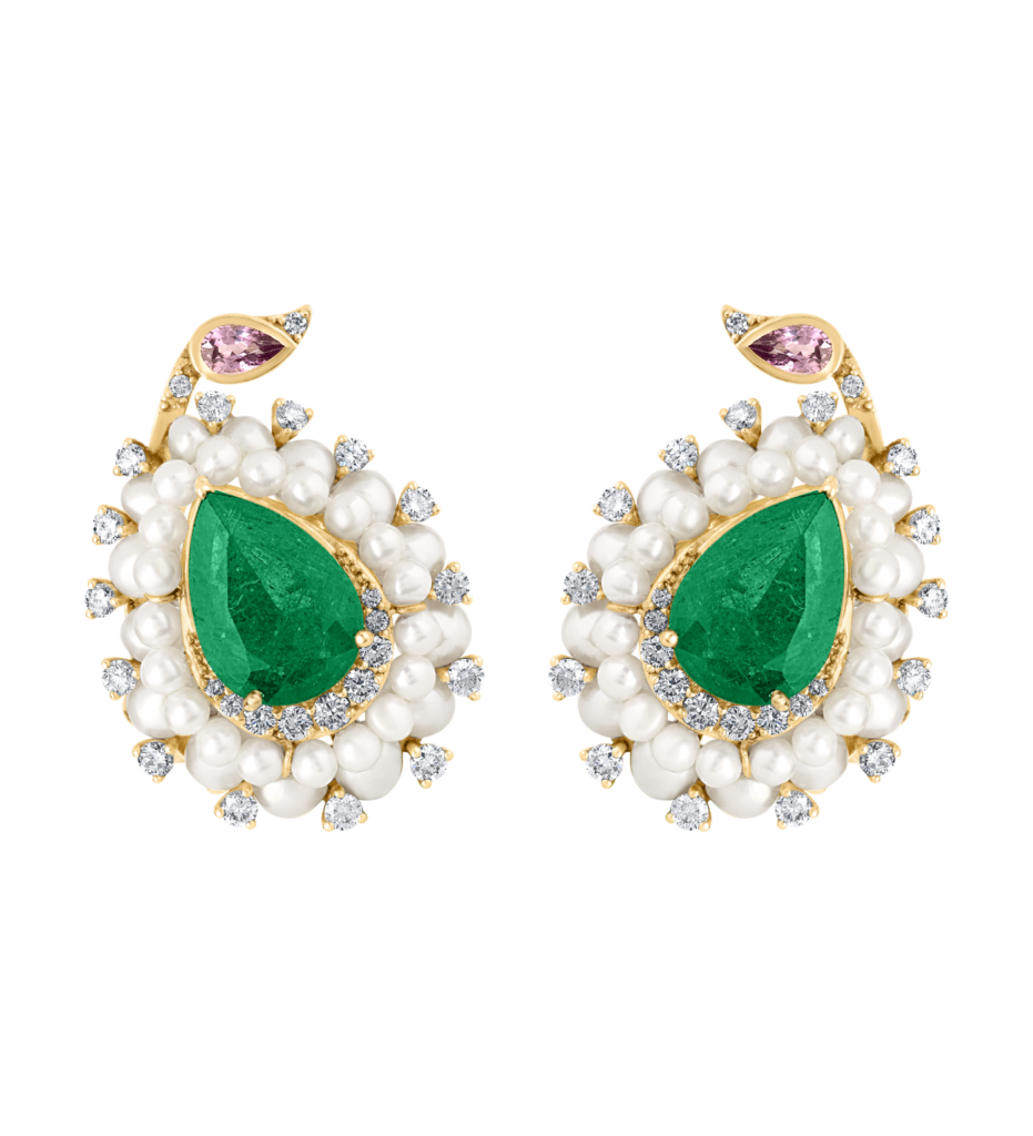 Vividi Paisley Emerald Studs – Mirari